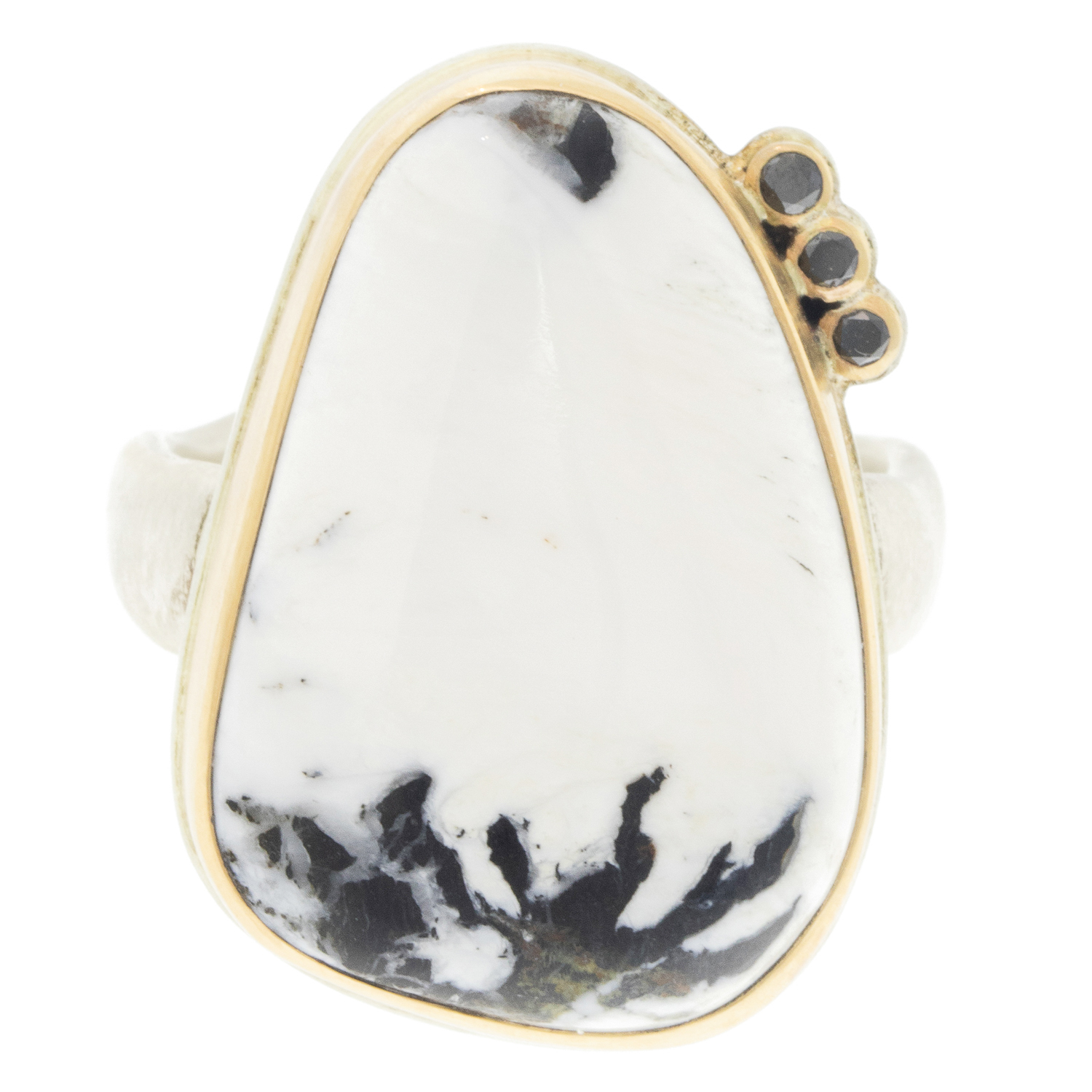 Vertical Asymmetrical White Buffalo Turquoise Ring by Jamie Joseph ...