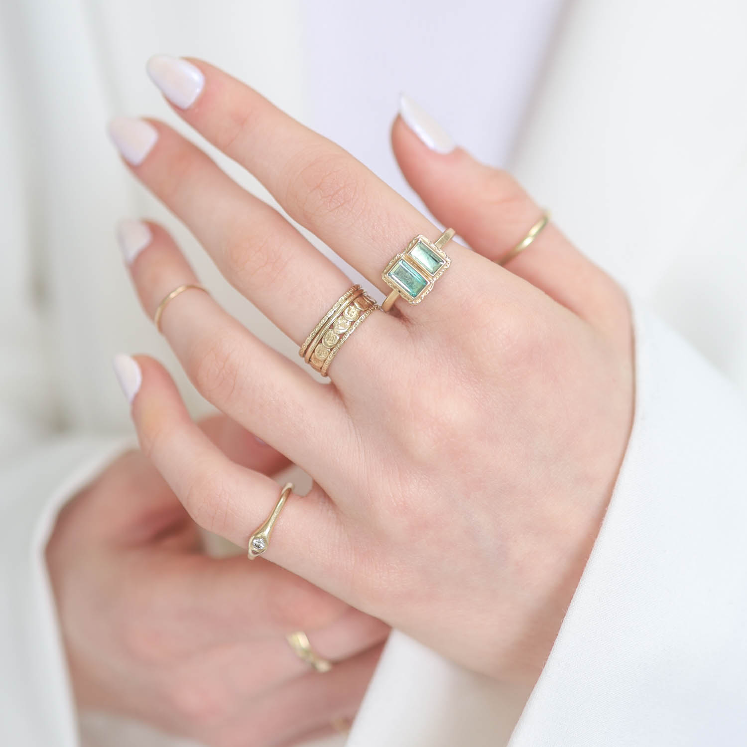 Jamie Joseph Trunk Show: Emerald Doublet Ring by Jamie Joseph - NEWTWIST