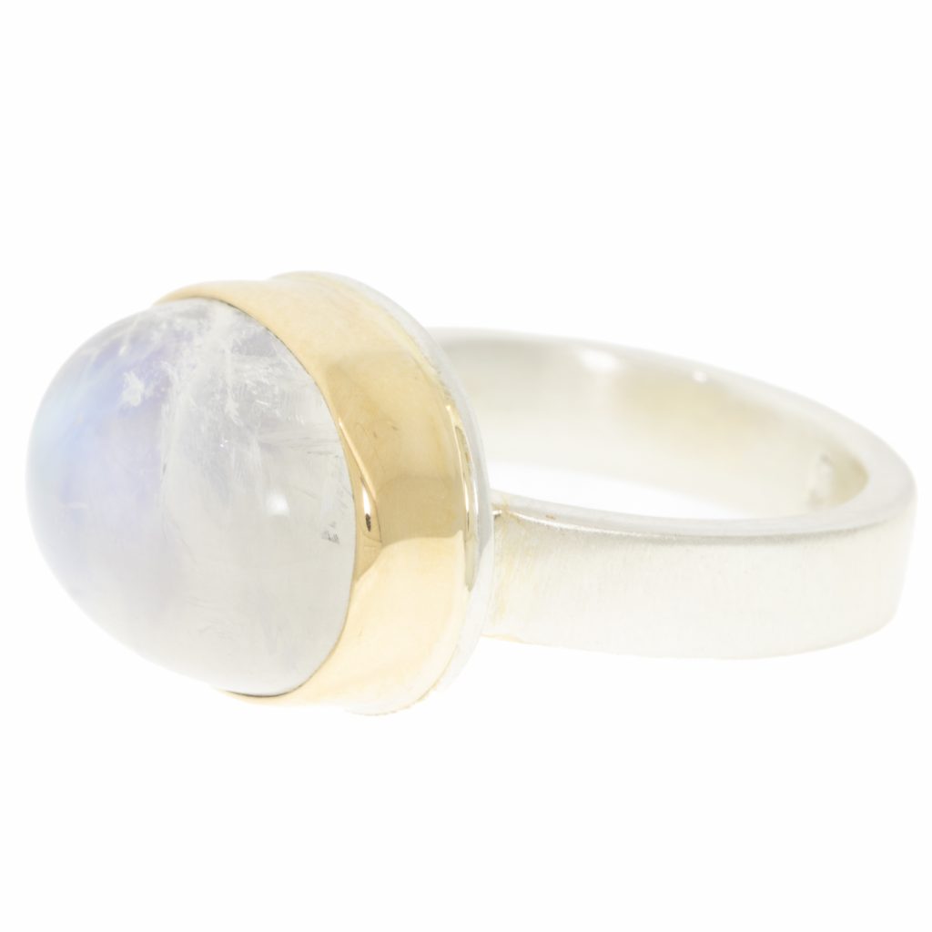 teardrop white rainbow moonstone ring by Jamie Joseph - NEWTWIST