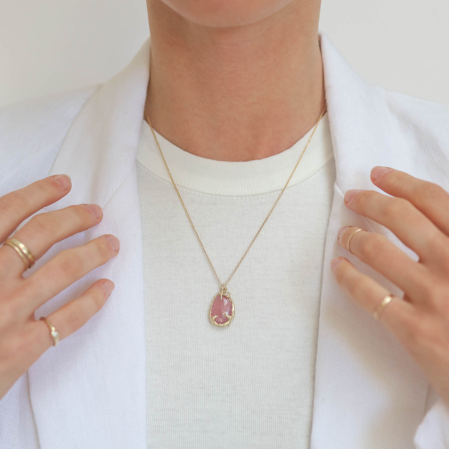 Victoria Cunningham Trunk Show: Pink Sapphire with Hanging Diamond ...