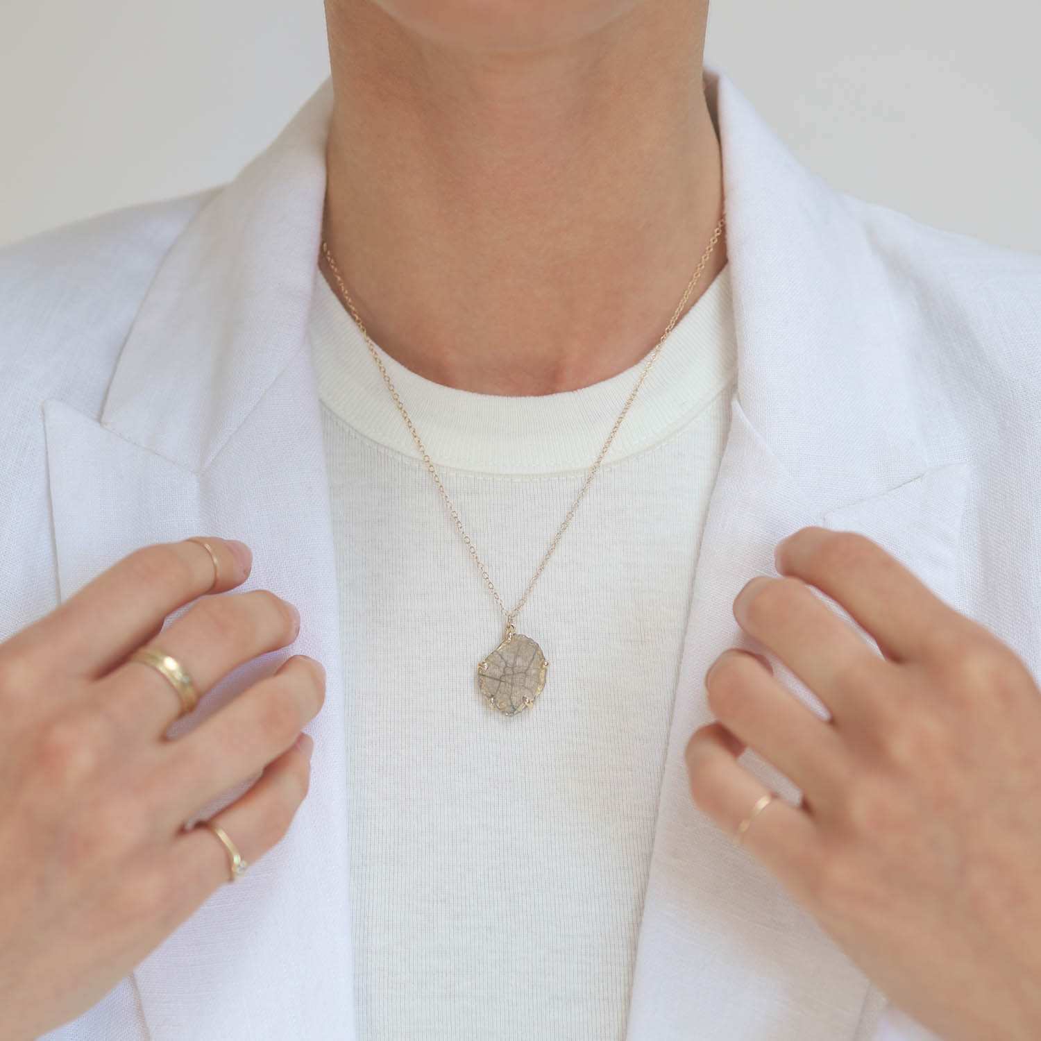 Victoria Cunningham Trunk Show: Rose Cut Rustic Diamond Slice Necklace ...