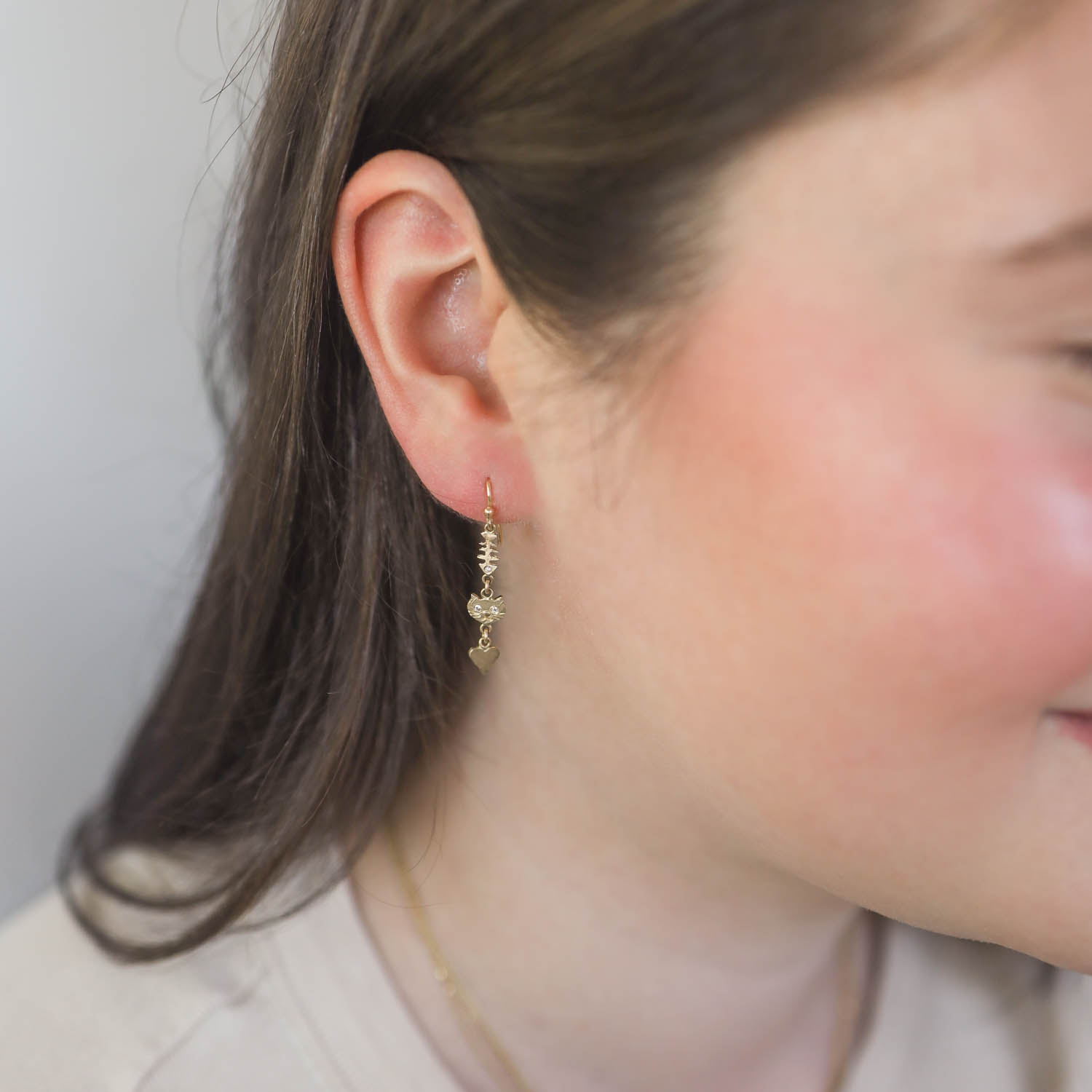 Vitoria Cunningham Trunk Show: Fishbone with Cat and Heart Earrings by ...
