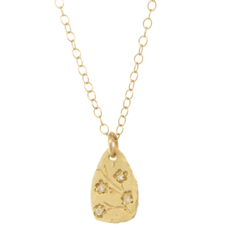 Teardrop Cherry Blossom Necklace by Victoria Cunningham - NEWTWIST