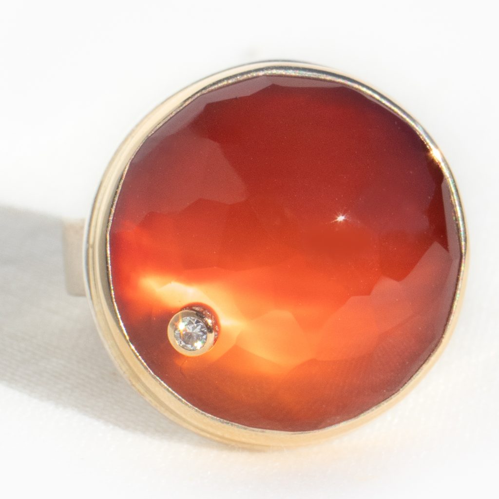 Smooth Oregon Sunstone Ring by Jamie Joseph - NEWTWIST