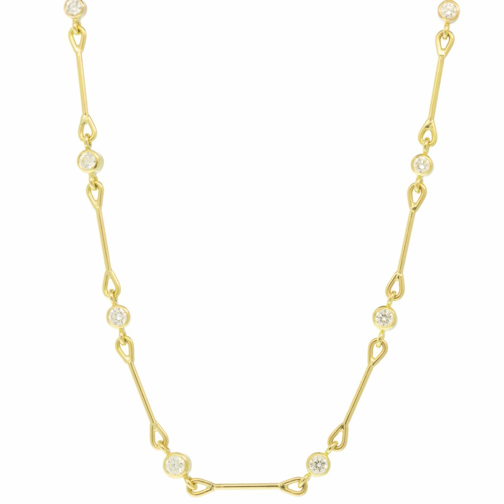 Graduated Diamond Needle Eye Necklace by Tura Sugden - NEWTWIST