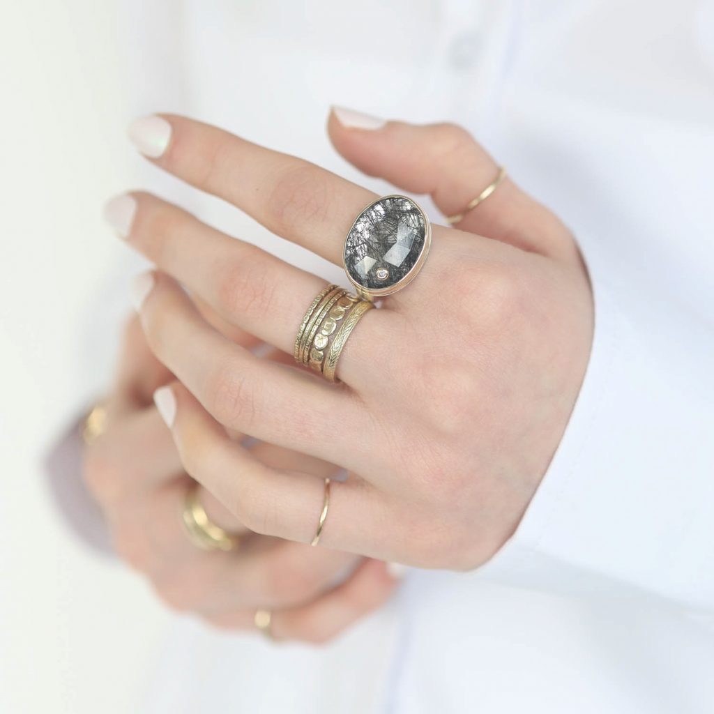 Jamie Joseph Trunk Show: Tourmalinated Quartz Ring by Jamie Joseph - NEWTWIST