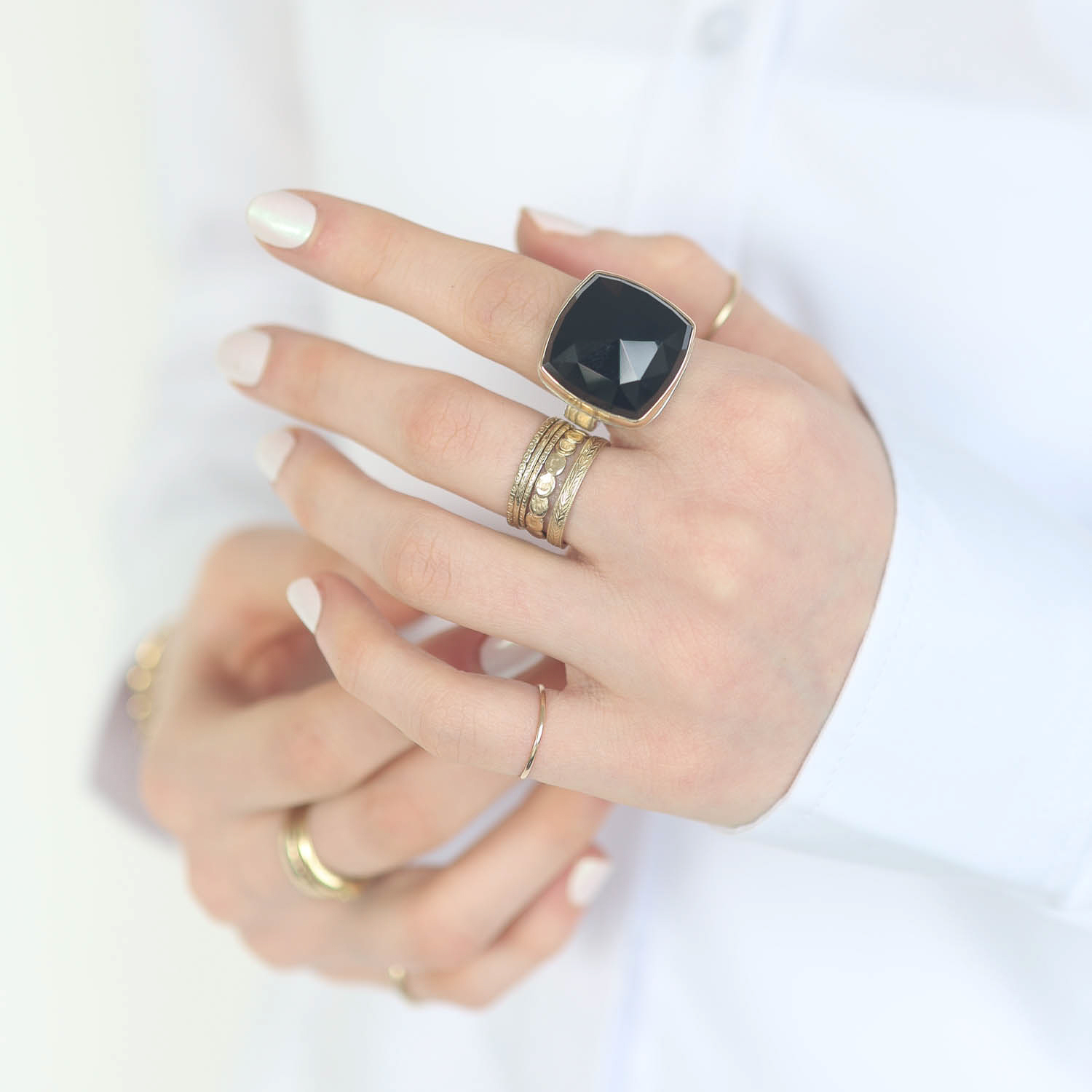Jamie Joseph Trunk Show: Black Onyx Square Ring by Jamie Joseph - NEWTWIST