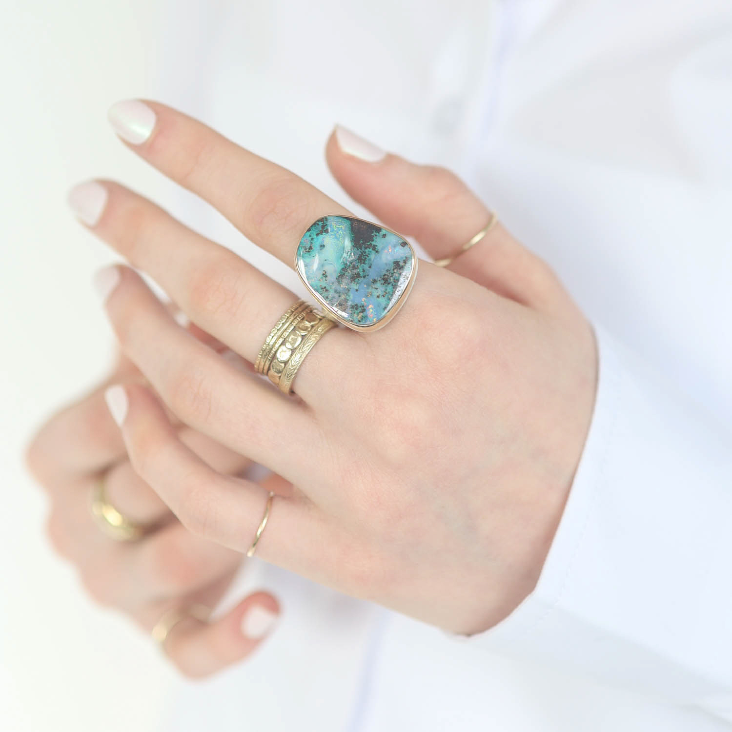 Jamie Joseph Trunk Show: Asymmetrical Boulder Opal Ring by Jamie Joseph ...