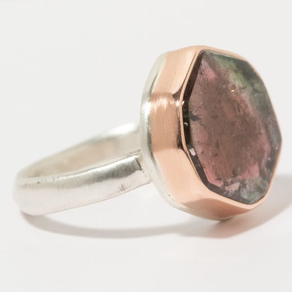 Vertical Oval Smooth African Ruby Ring by Jamie Joseph - NEWTWIST