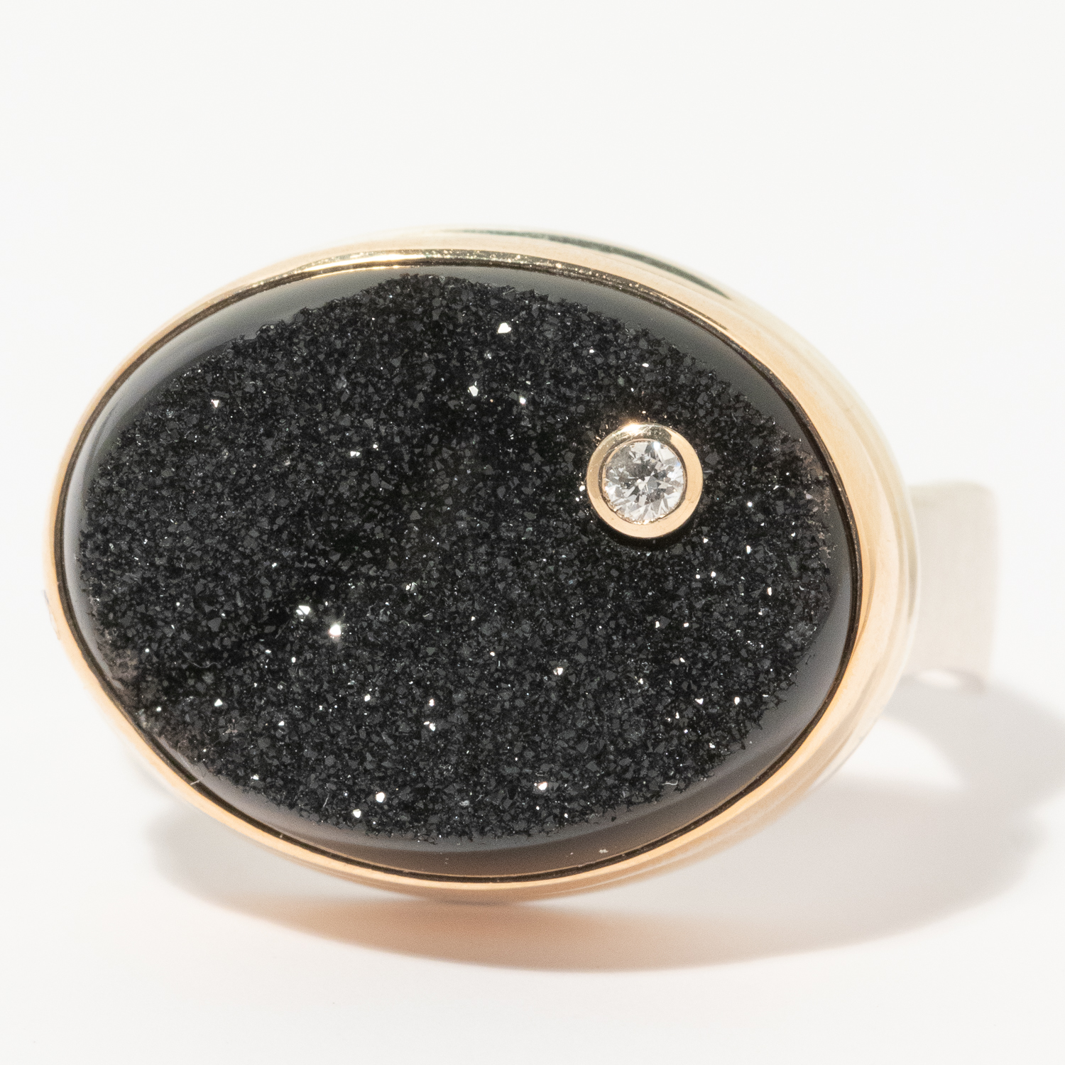 Oval Brazilian Black Drusy Ring by Jamie Joseph - NEWTWIST