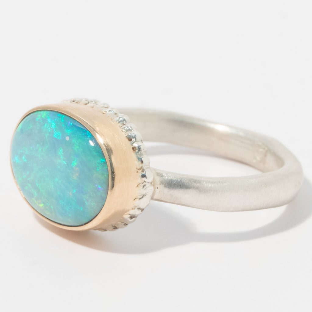 Extra Small Boulder Opal Ring by Jamie Joseph - NEWTWIST