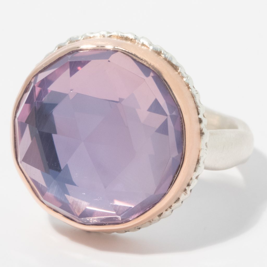 Small Round Lavender Amethyst Ring by Jamie Joseph - NEWTWIST