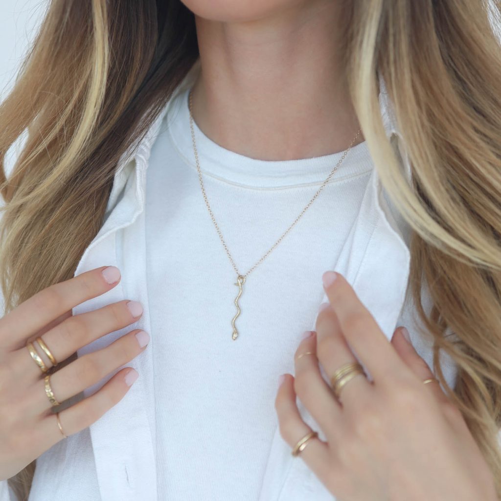 Diamond Eye Snake Necklace by Victoria Cunningham - NEWTWIST