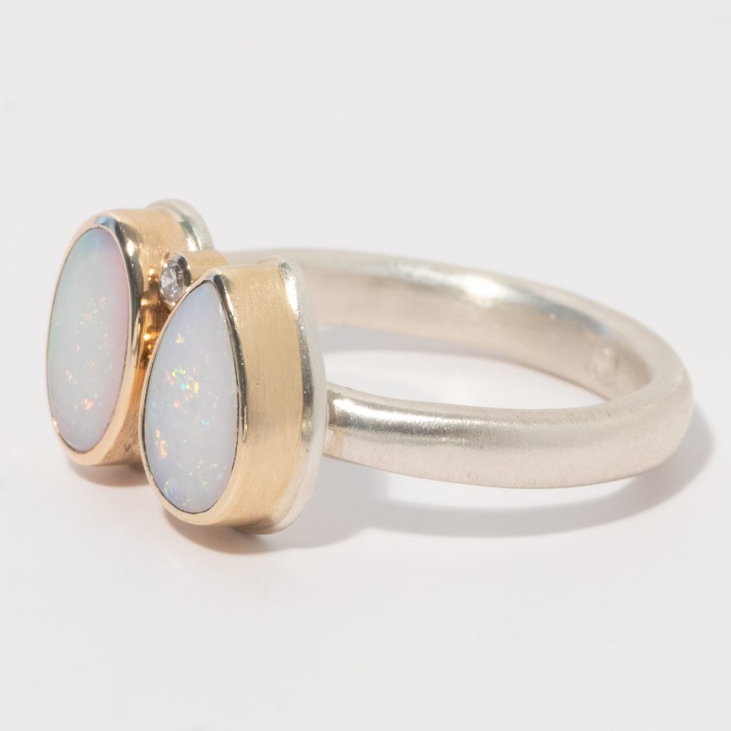 Extra Small Boulder Opal Ring by Jamie Joseph - NEWTWIST