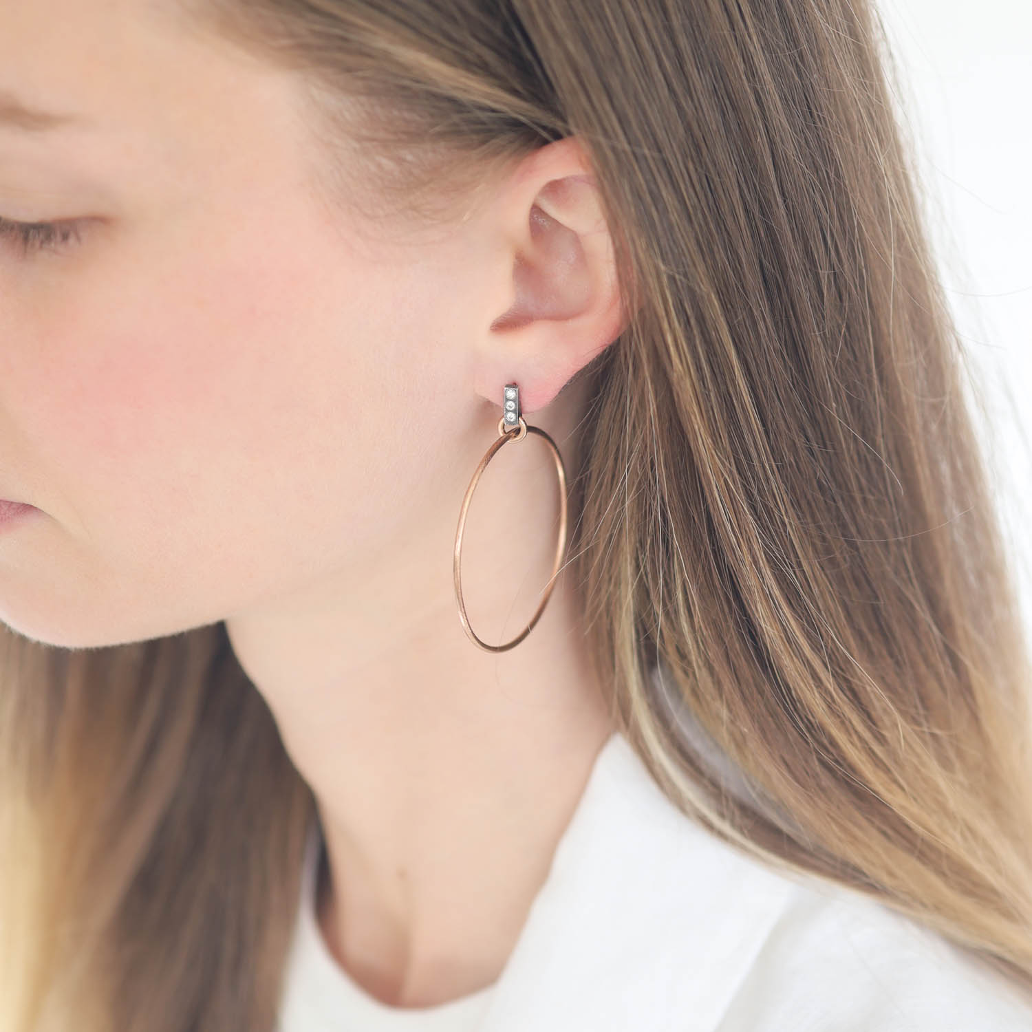 Rene Escobar Trunk Show: Rose Gold Porto Hoops by Rene Escobar - NEWTWIST