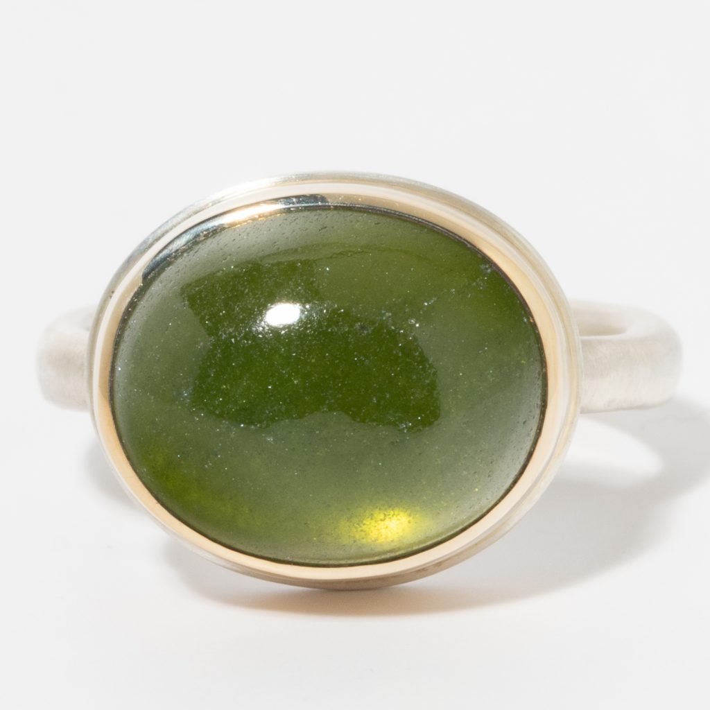 Smooth Oregon Sunstone Ring by Jamie Joseph - NEWTWIST