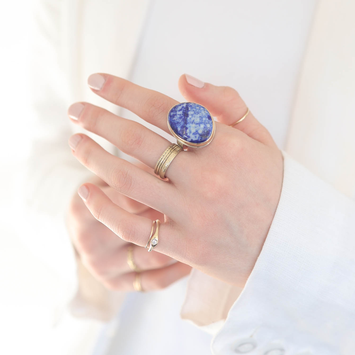 Jamie Joseph Trunk Show: Asymmetrical Lapis Ring by Jamie Joseph - NEWTWIST