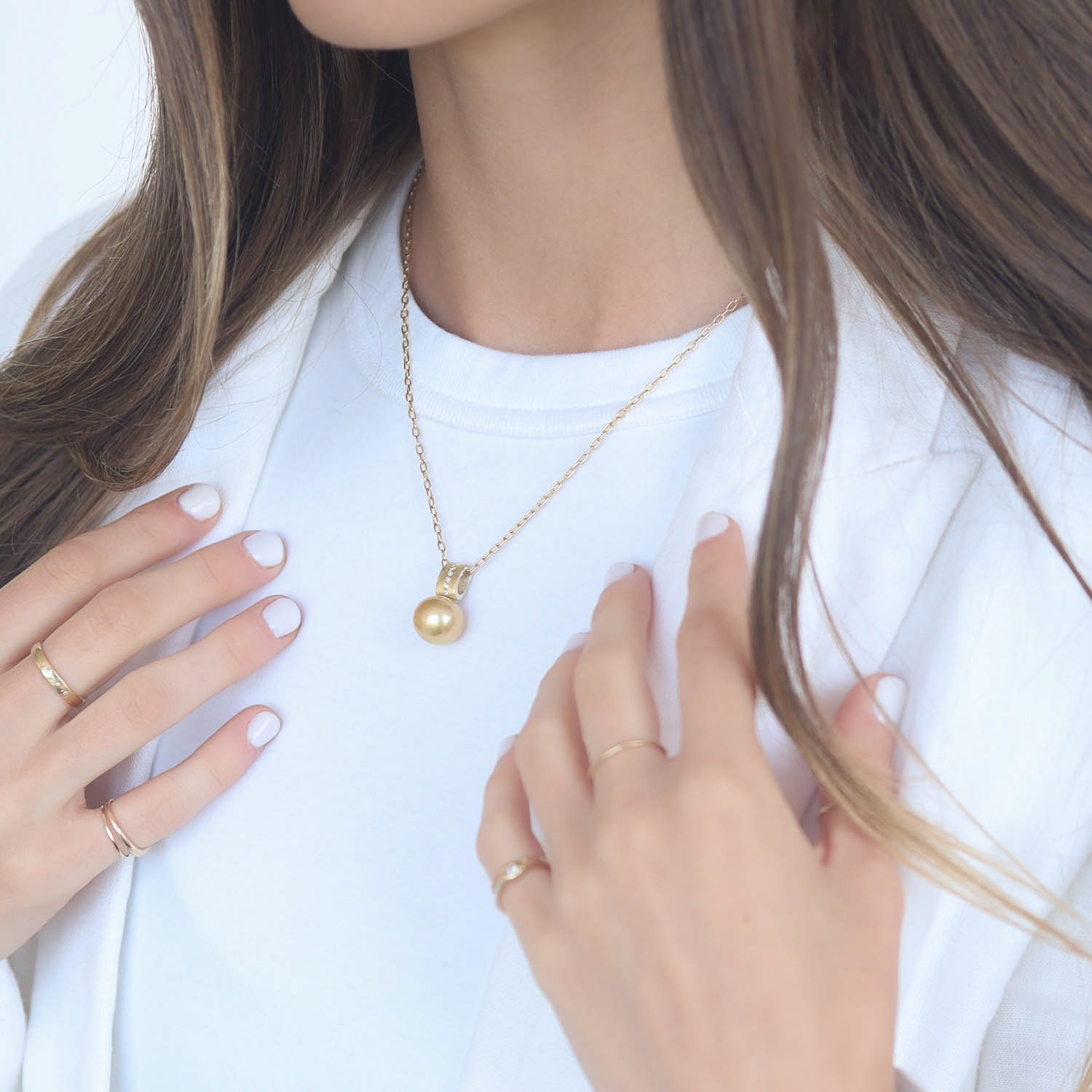 Golden South Sea Pearl Pendant by Rene Escobar - NEWTWIST