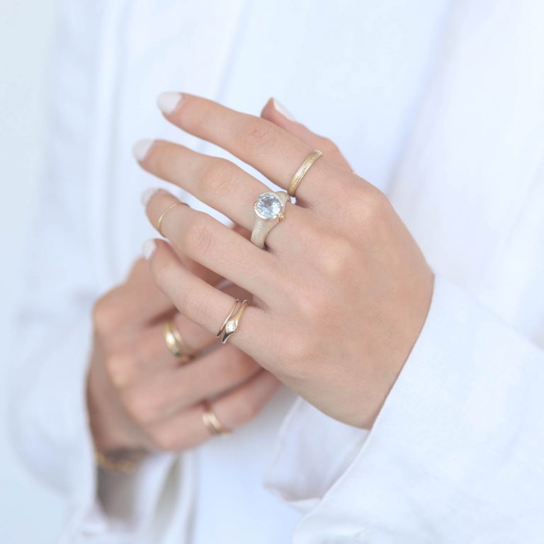 Silver Sapphire Tulip Ring by Alison Shiboski - NEWTWIST