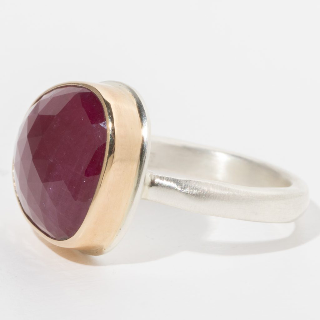 Asymmetrical Indian Ruby Ring by Jamie Joseph - NEWTWIST