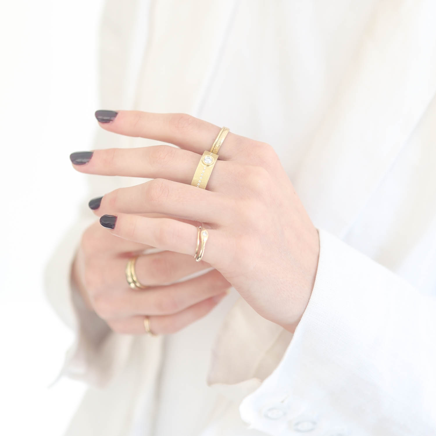Rene Escobar Trunk Show: Gold Round Bezel Junia Plus Ring by Rene ...