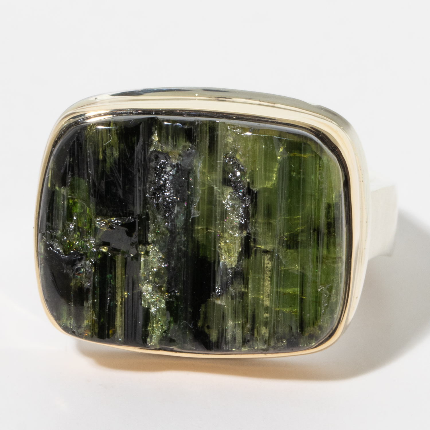 Surface Cut Green Tourmaline Ring by Jamie Joseph - NEWTWIST