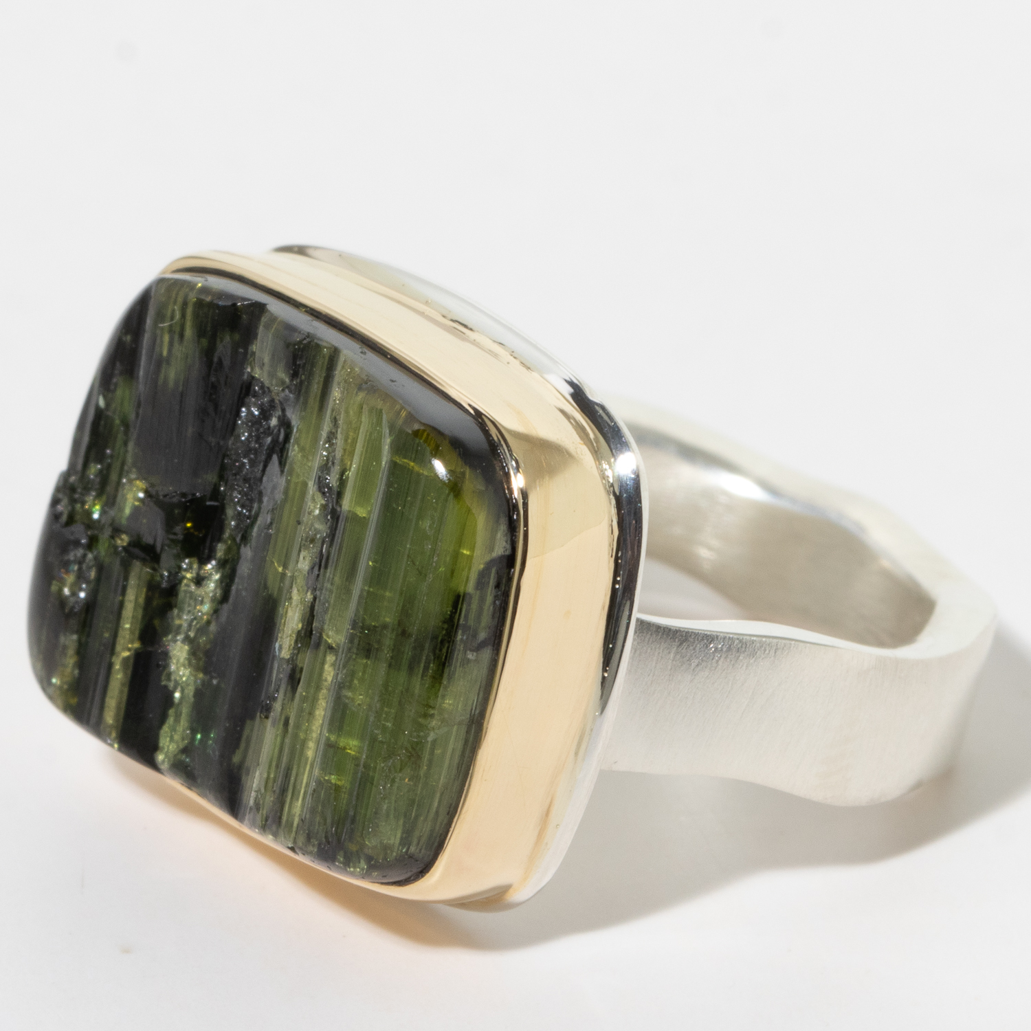 Surface Cut Green Tourmaline Ring by Jamie Joseph - NEWTWIST