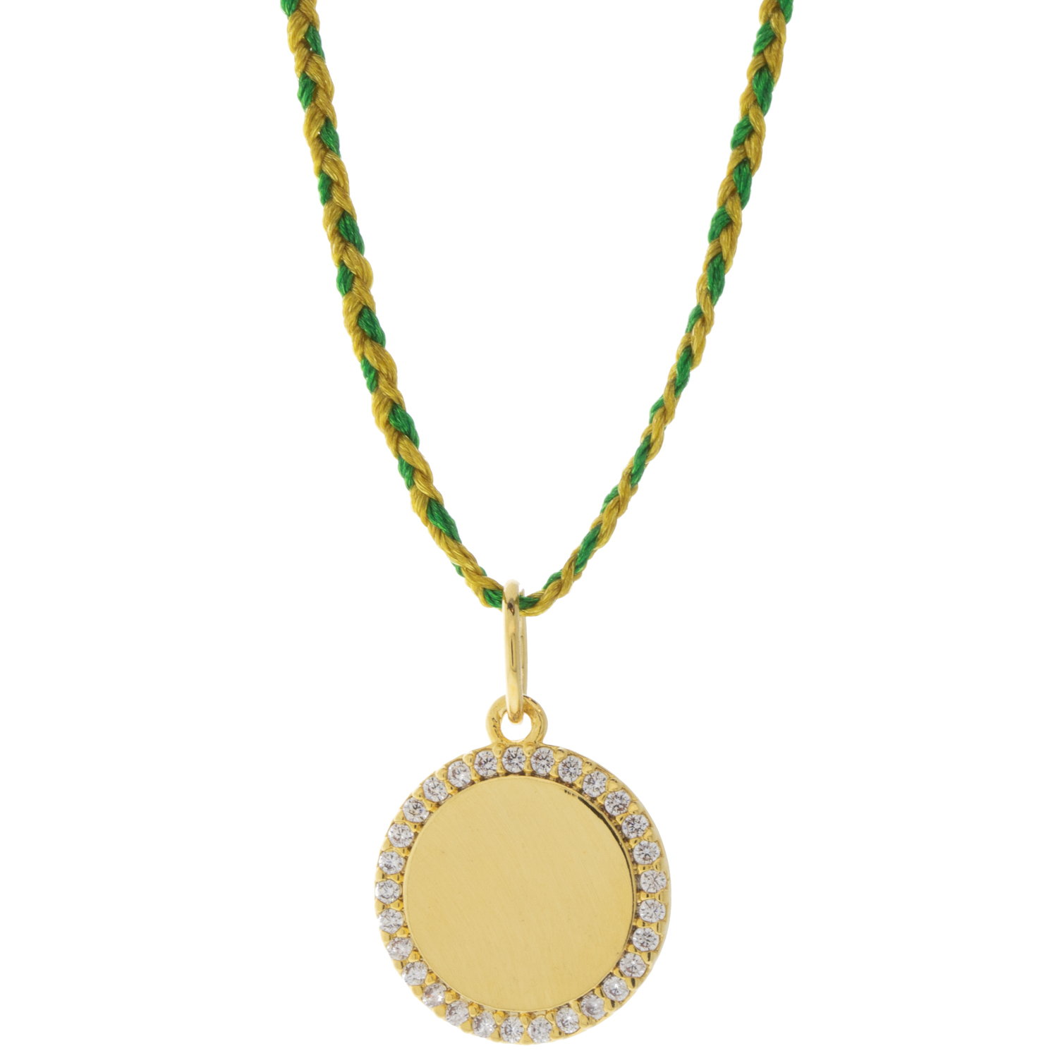 Gold Disc Cord Necklace by Tai - NEWTWIST