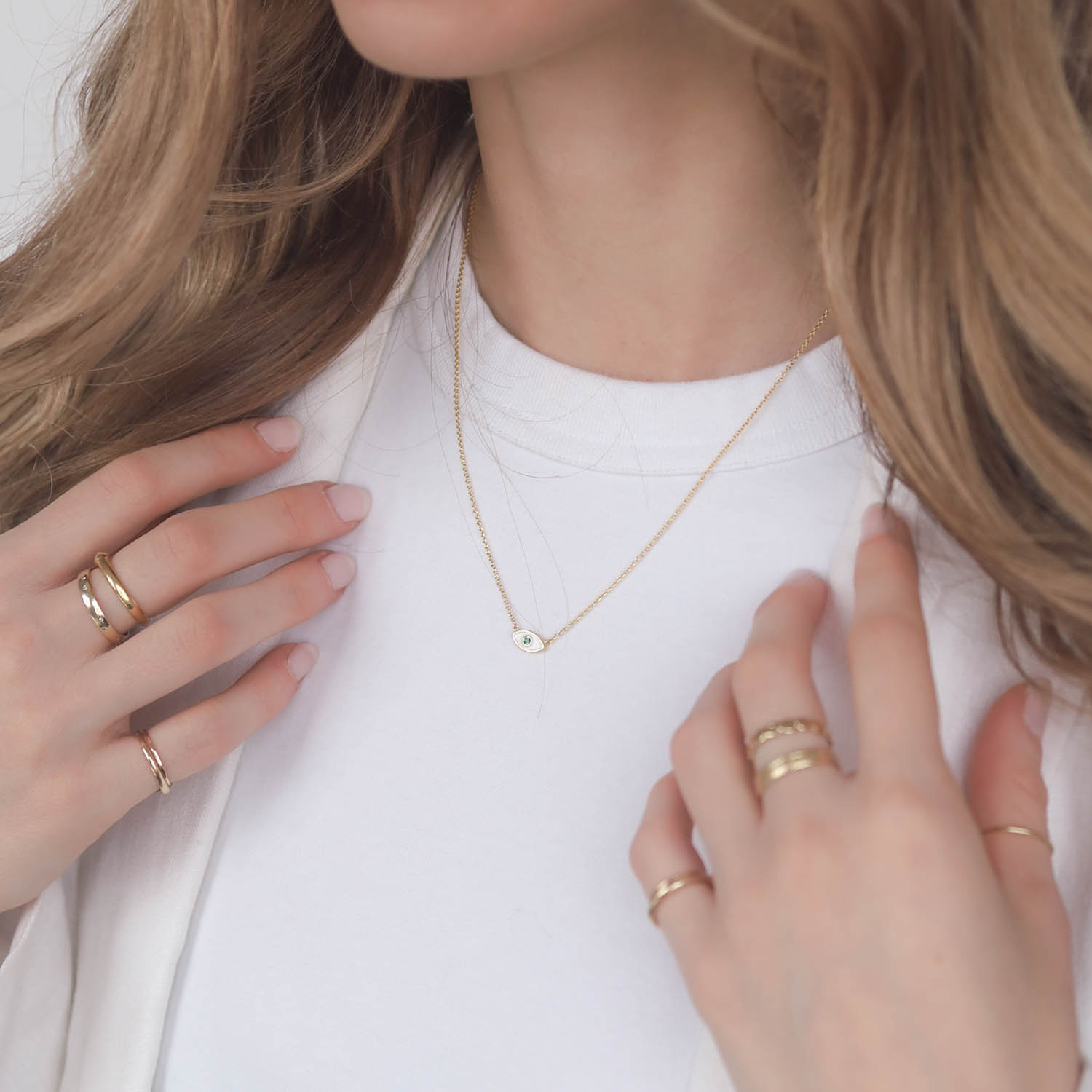 Green Evil Eye Necklace by Tai - NEWTWIST