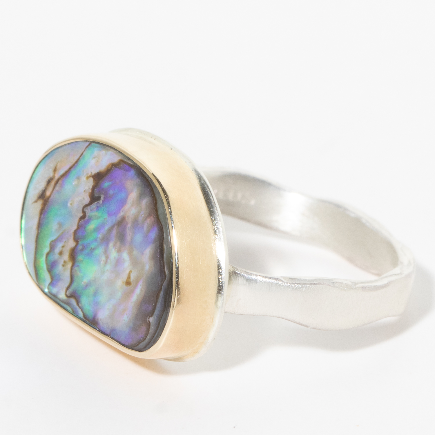 Asymmetrical Abalone Ring by Jamie Joseph - NEWTWIST