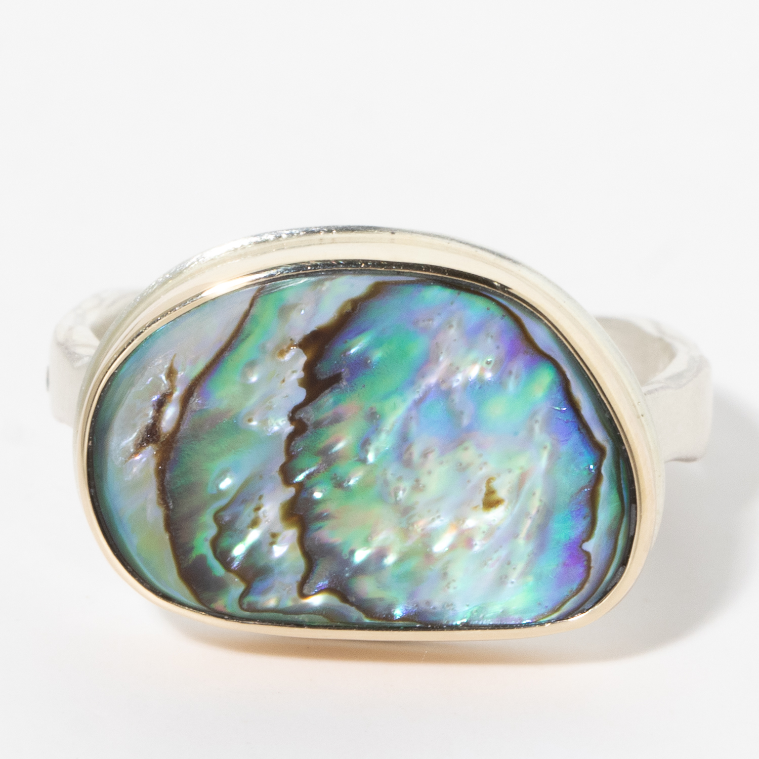 Asymmetrical Abalone Ring by Jamie Joseph - NEWTWIST